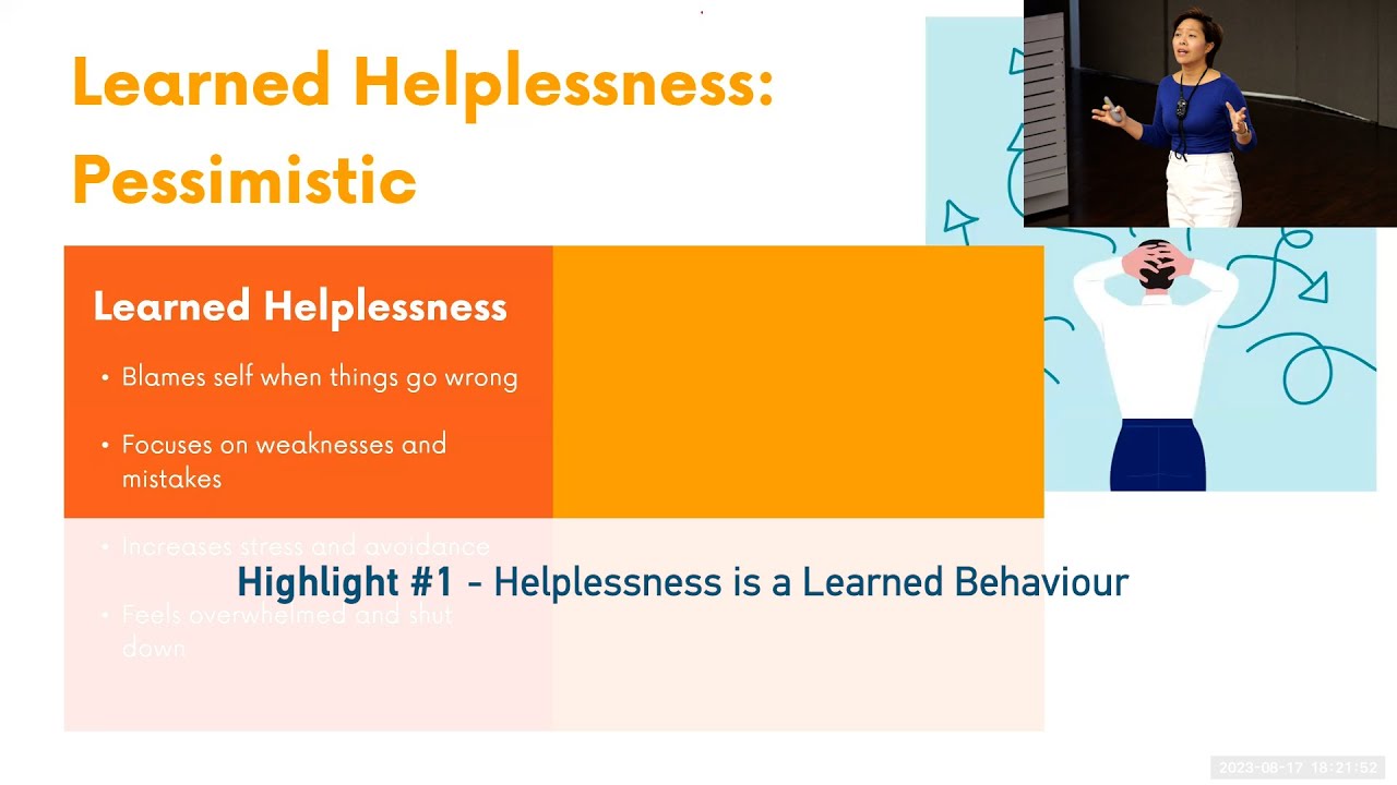 Positivity Workshop Highlight 1: Helplessness is a Learned Behaviour (Yeo Sha-En) - YouTube