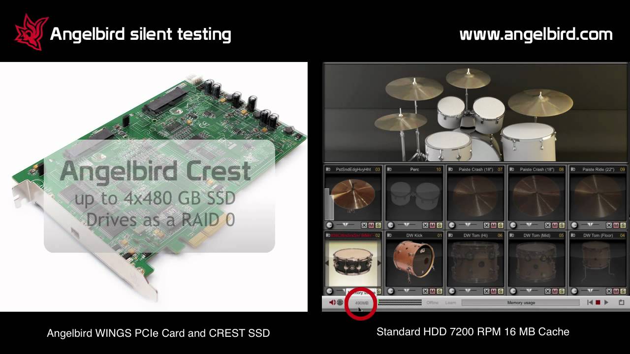 Silent testing: FXpansion BFD2 -DW1 with Angelbird Wings - YouTube