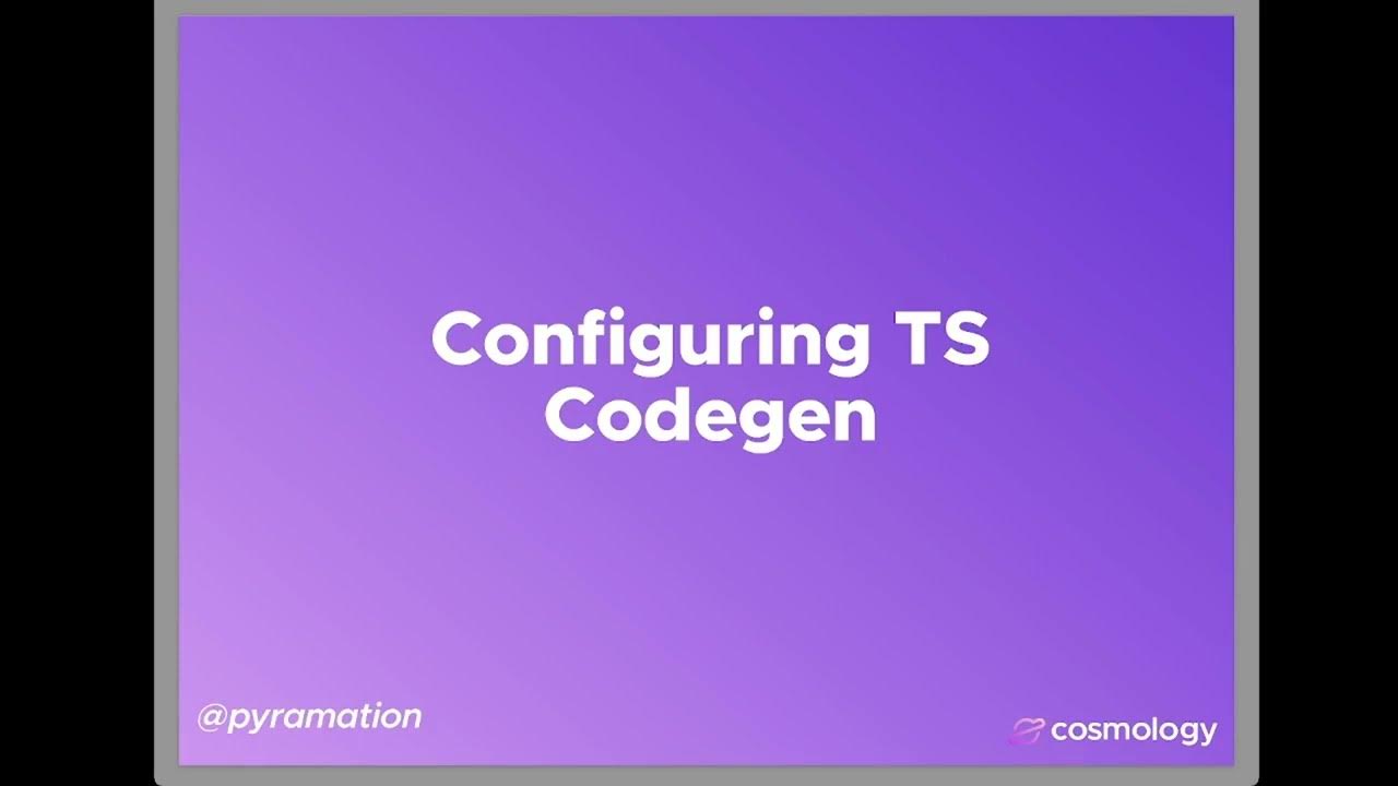 Configuring CosmWasm ts-codegen to create SDKs for your Smart Contracts - YouTube