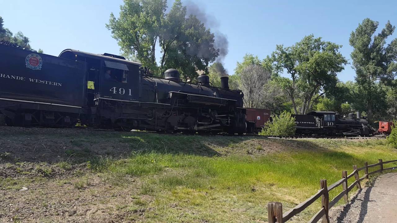 DRGW 491 at the Colorado railroad museum - YouTube