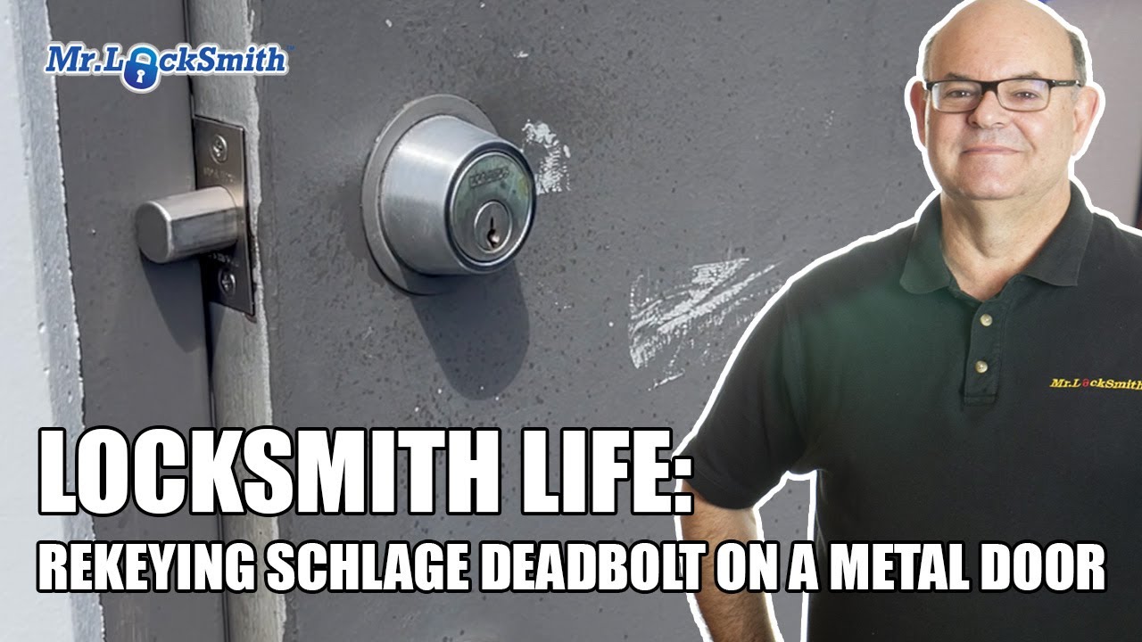 Locksmith Life | Rekeying Schlage Deadbolt on a Metal Door - YouTube