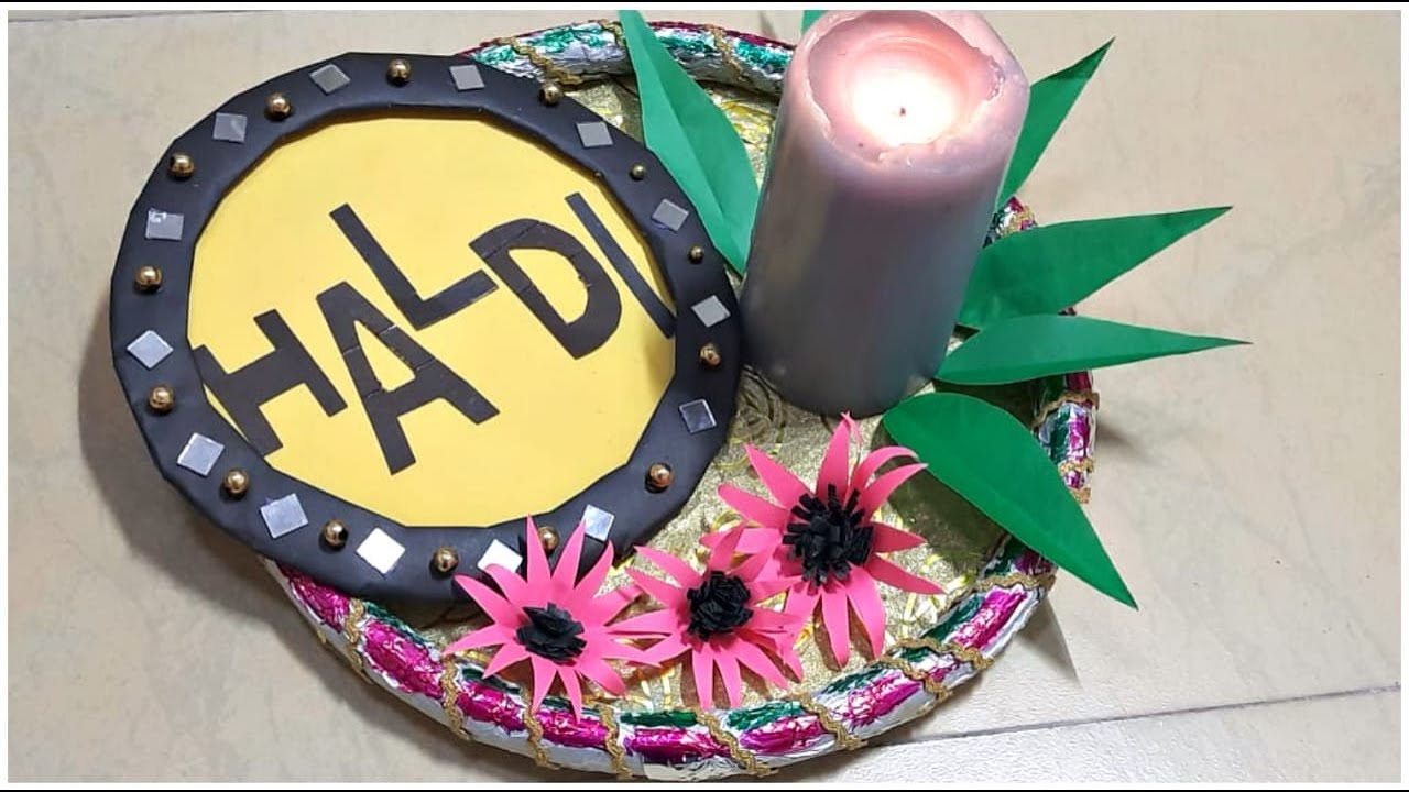 DIY: Wedding Haldi Platter - Affordable and Easy - Plate Decoration ...