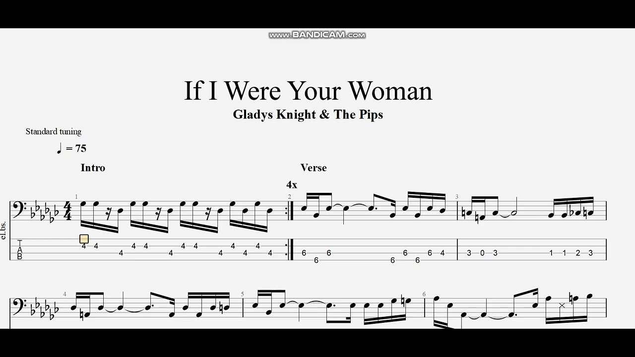 Gladys Knight & The Pips - If I Were Your Woman (bass tab) - YouTube