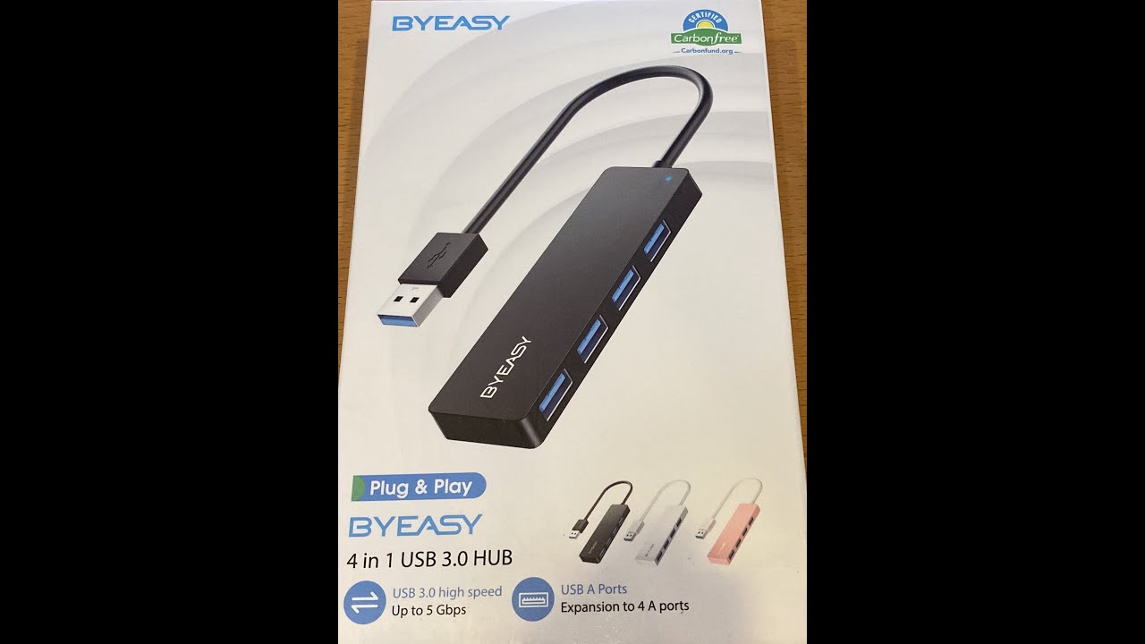 Look at UnBoX BYEASY USB Hub 4 Port USB 3.0 Hub Ultra Slim Portable ...
