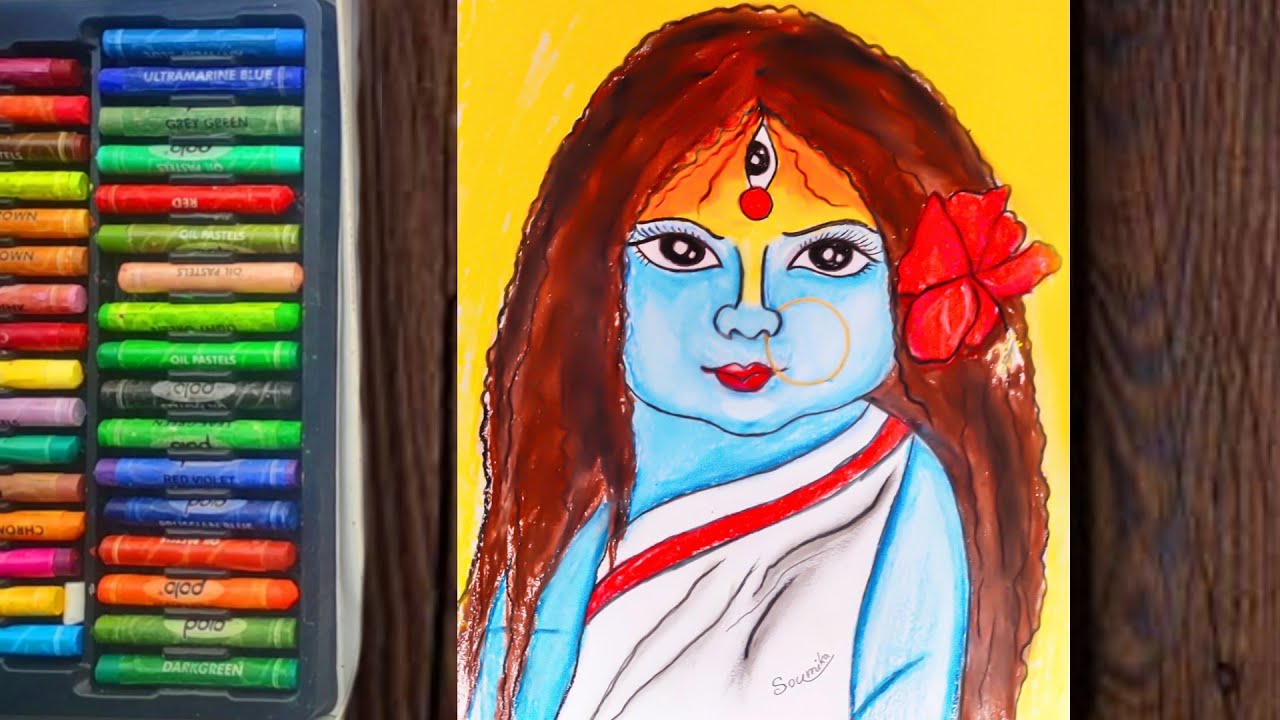 Ma Kali Face Drawing With Oil Pastel / Easy Drawing/Diwali Ma Kali ...