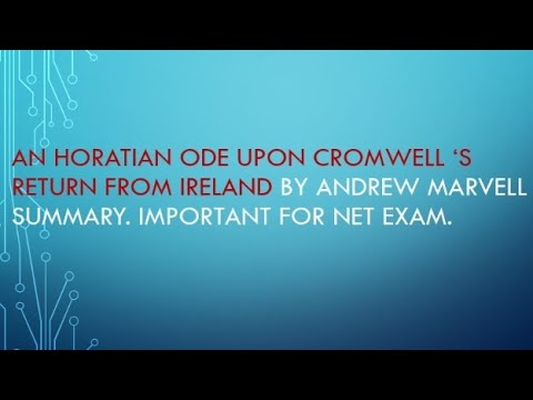 An Horatian Ode Upon Cromwell 's Return From Ireland by Andrew Marvell ...