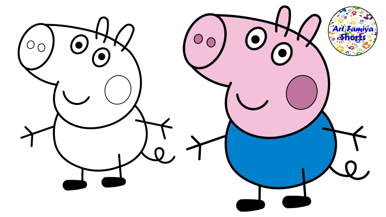 Sketch George Pig Peppa Pig Easy Drawing | Peppa Pig | Step by Step ...