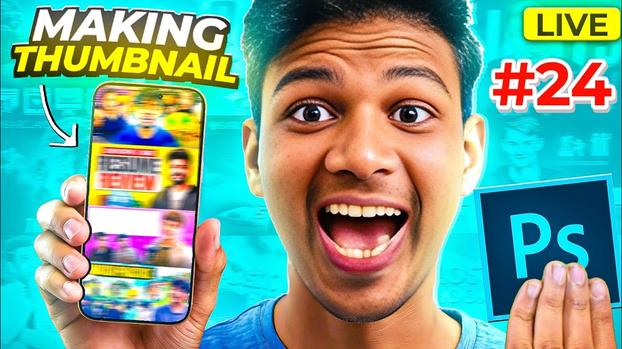 Making Thumbnail Live in Photoshop Mobile!💥 - Ep24 - YouTube