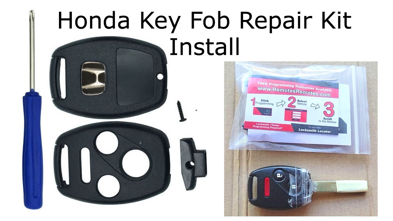 Honda Key Fob Keyless Entry Remote Case Repair Kit Install - CRV Pilot ...