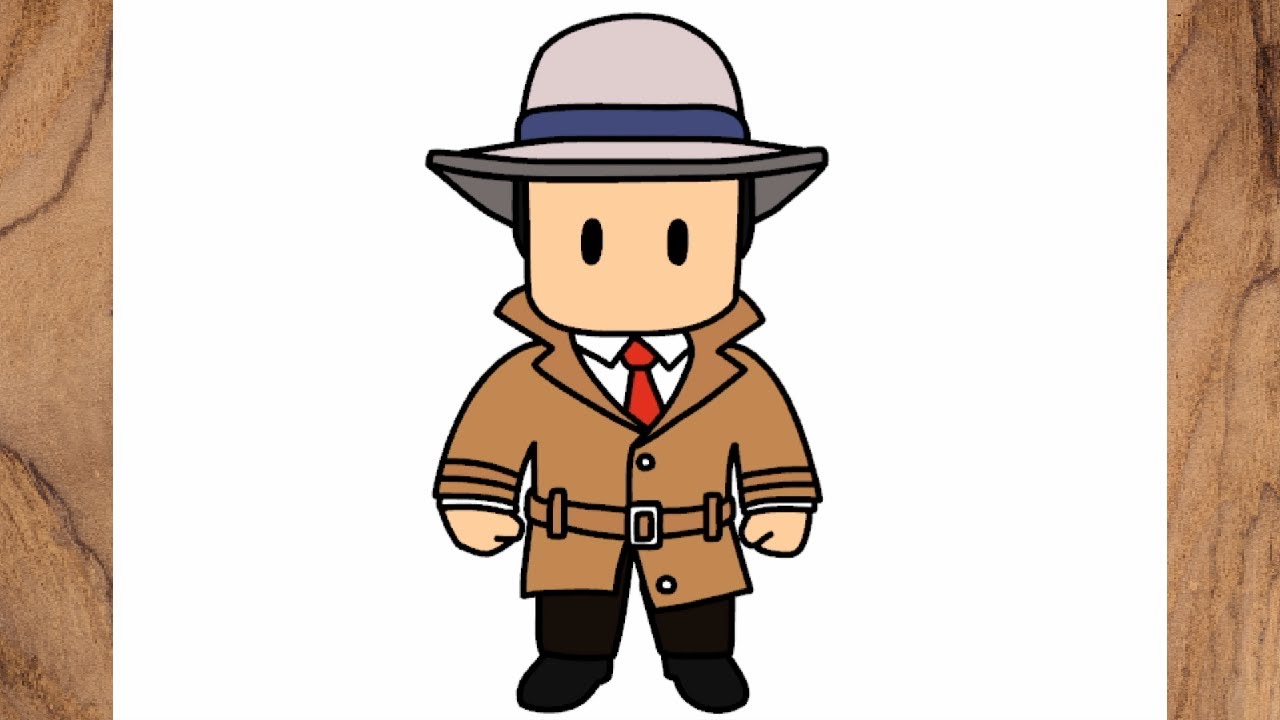 Como dibujar el detective de Stumble Guys paso a paso - YouTube
