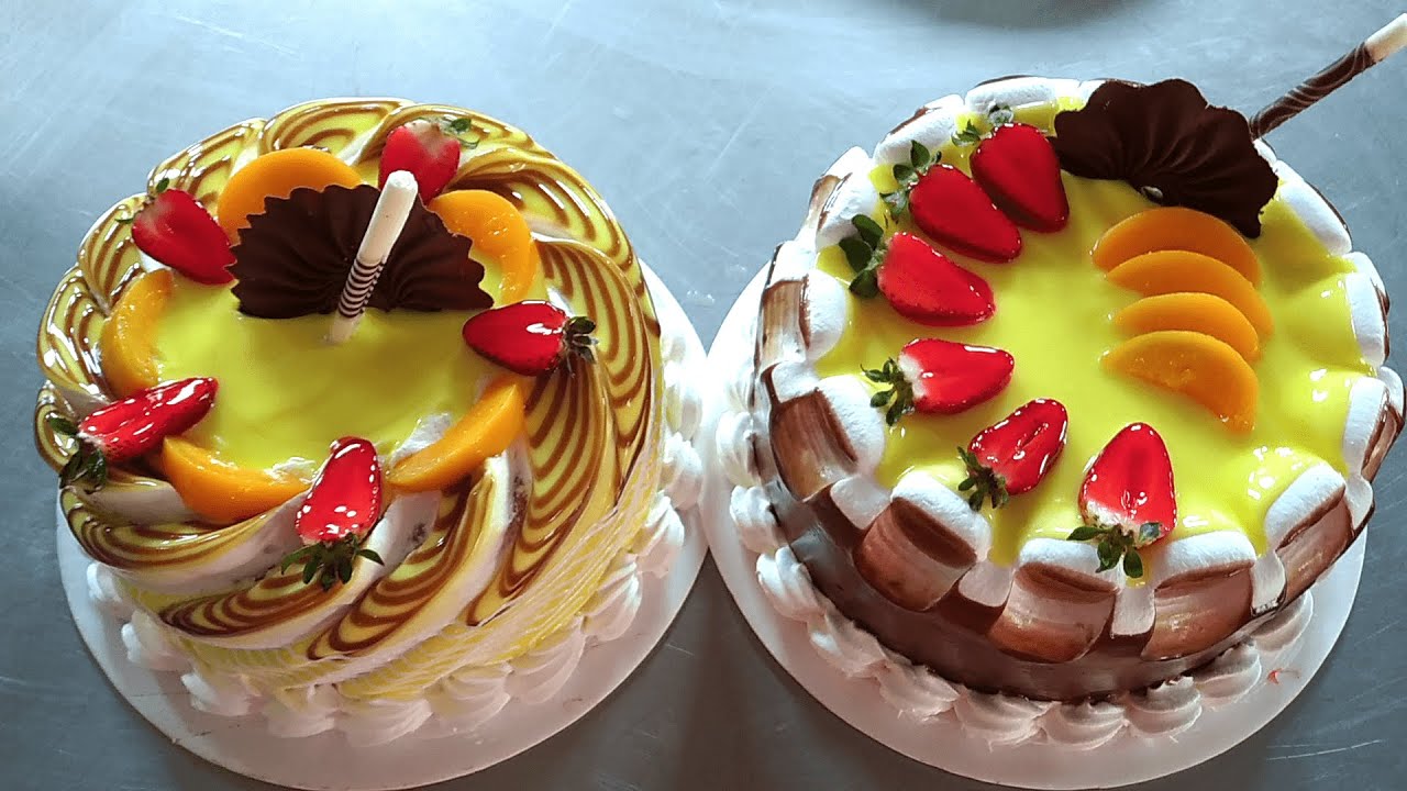 Receta de pastel de frutas | Diseño de pastel con frutas | decoración ...