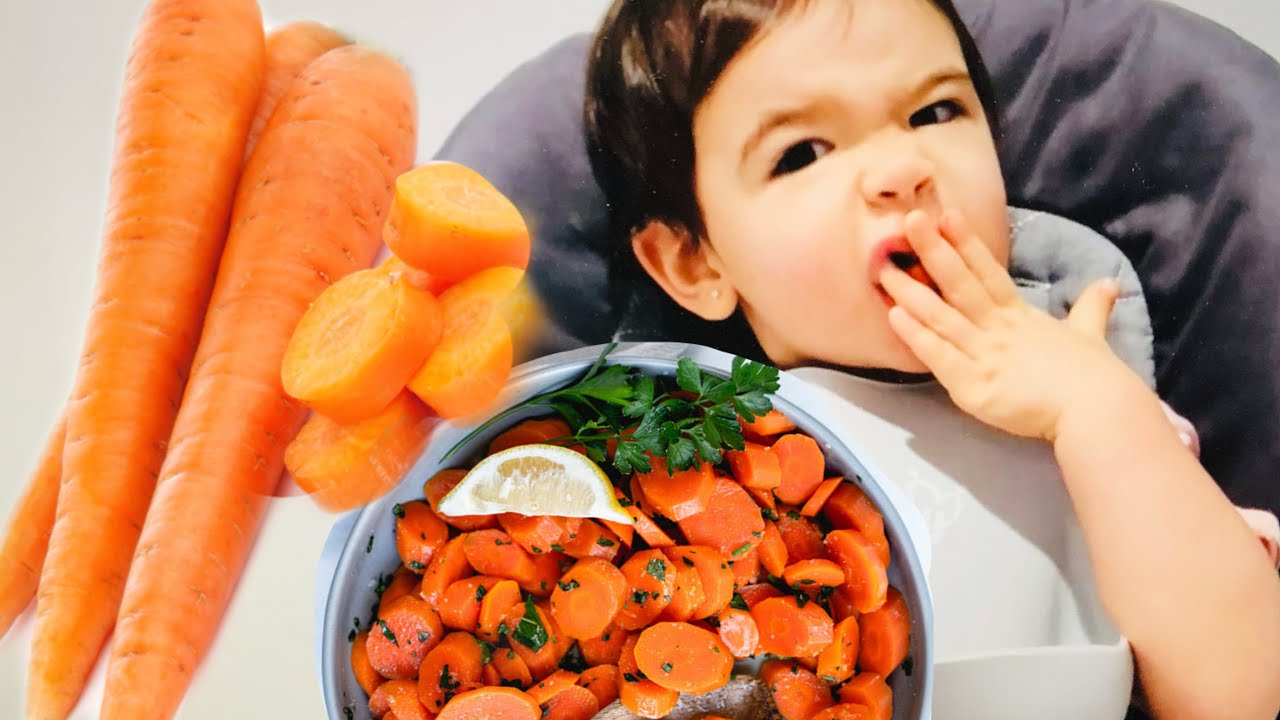 mukbang healthy baby food carrots freshly cooked and she mukbang - YouTube