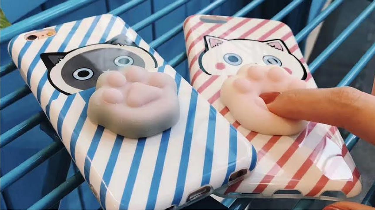 3D Cute Soft Silicone Squishy Cat Phone Case - YouTube