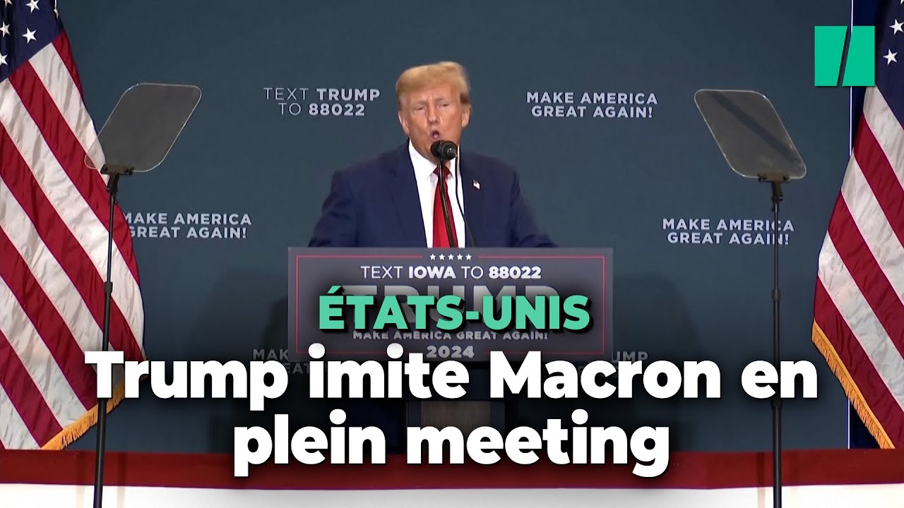 Trump se moque de Macron lors d'un meeting dans l’Iowa - YouTube