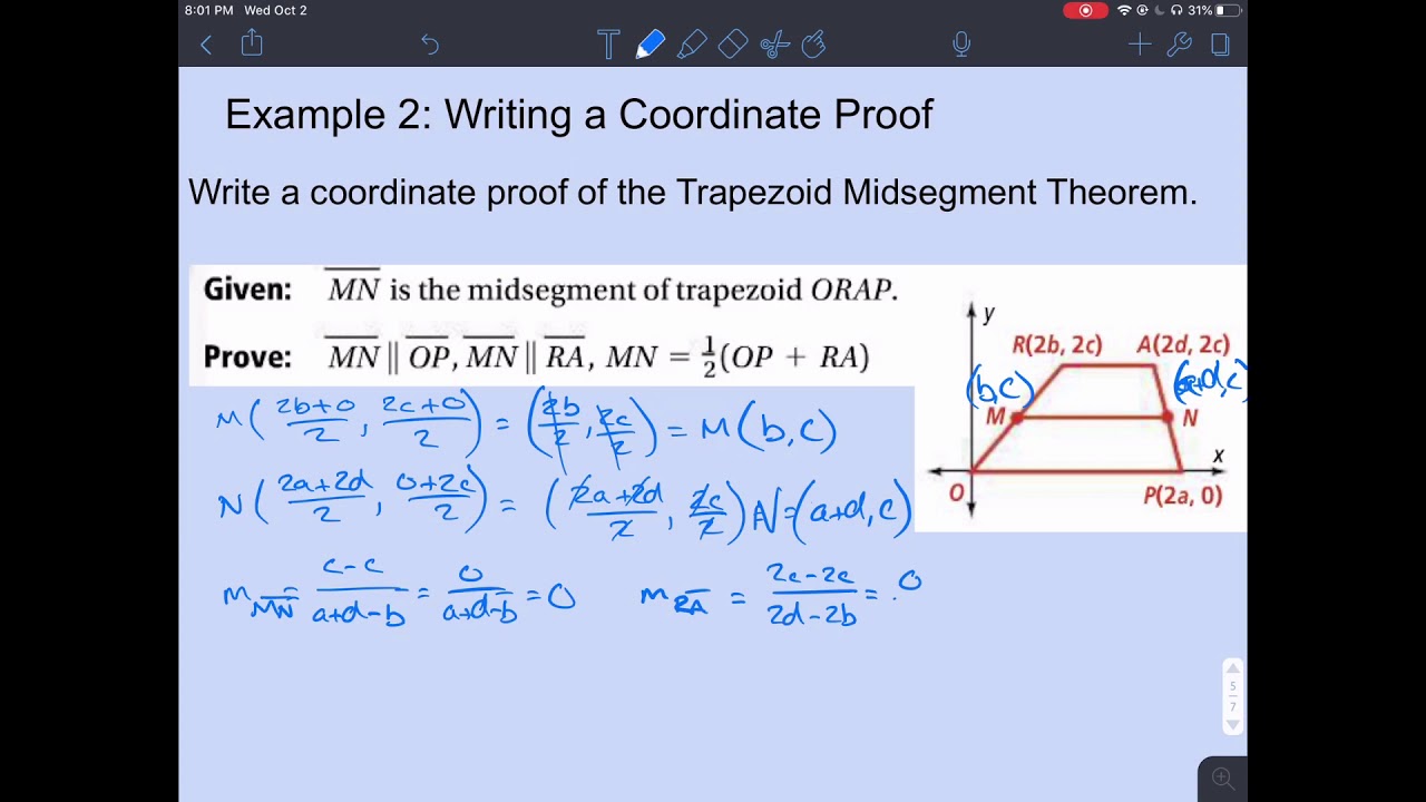 6.9 Proofs Using Coordinate Geometry Part 2 - YouTube