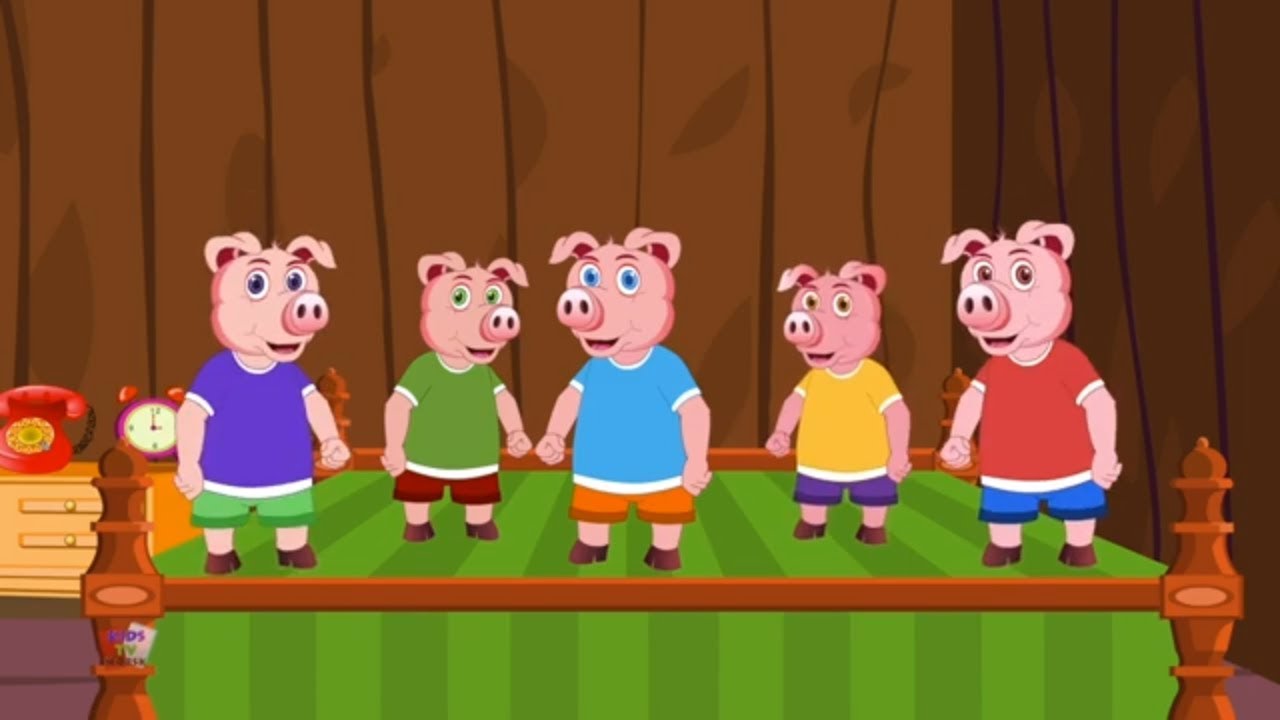 fem små griser | sang for barn | barn musikk | Five Little Pigs ...