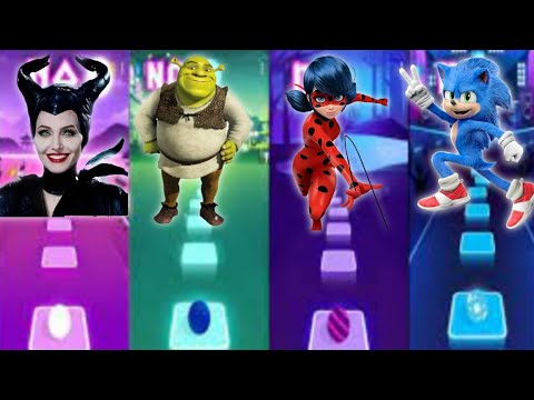 Tiles Hop Molifisenta vs Ladybug vs Sonic vs Shrek