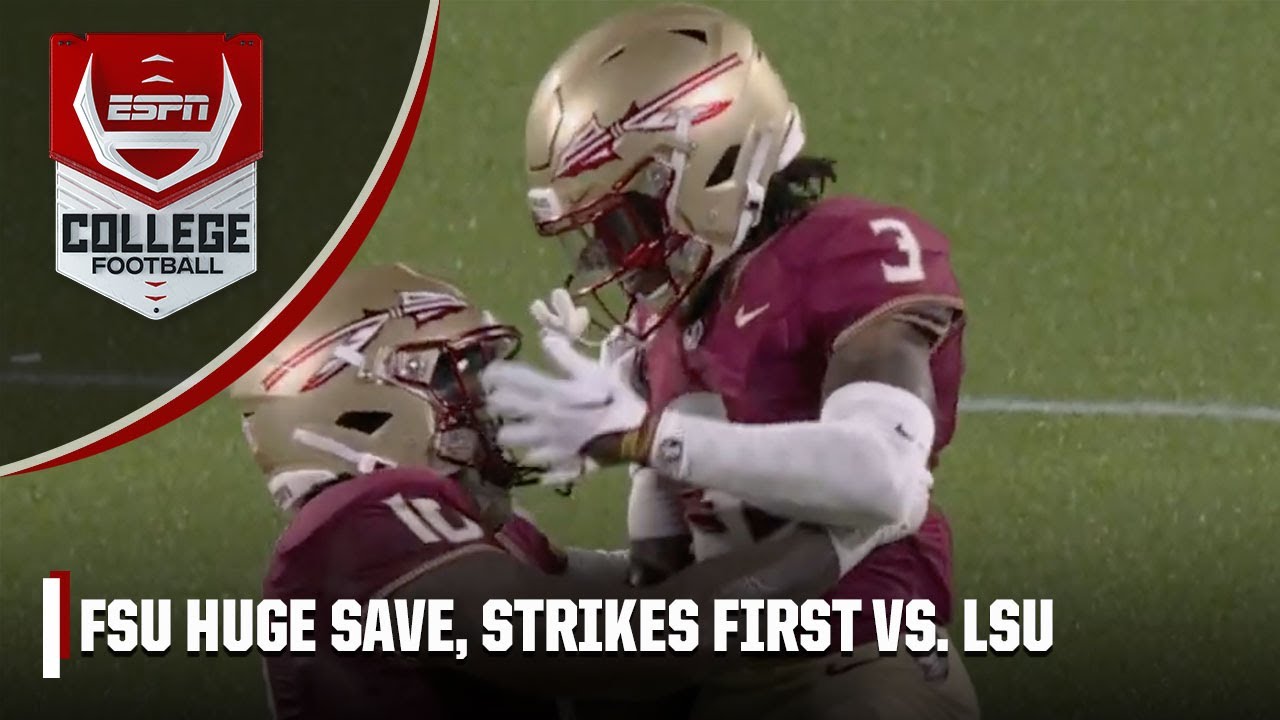 DJ Lundy with a sack to save a 4TH & GOAL, FSU strikes FIRST 🤯 | ESPN ...
