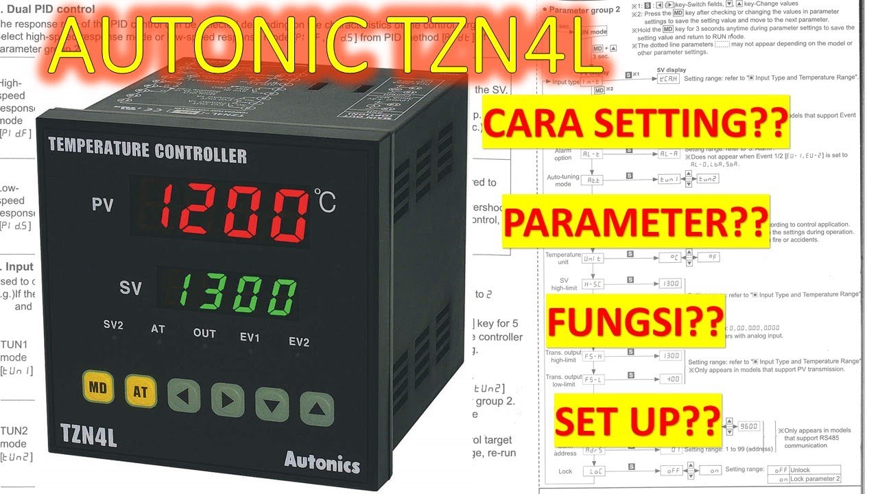 Autonic TZN4L, Cara setting parameter dan auto tuning INDONESIA - YouTube