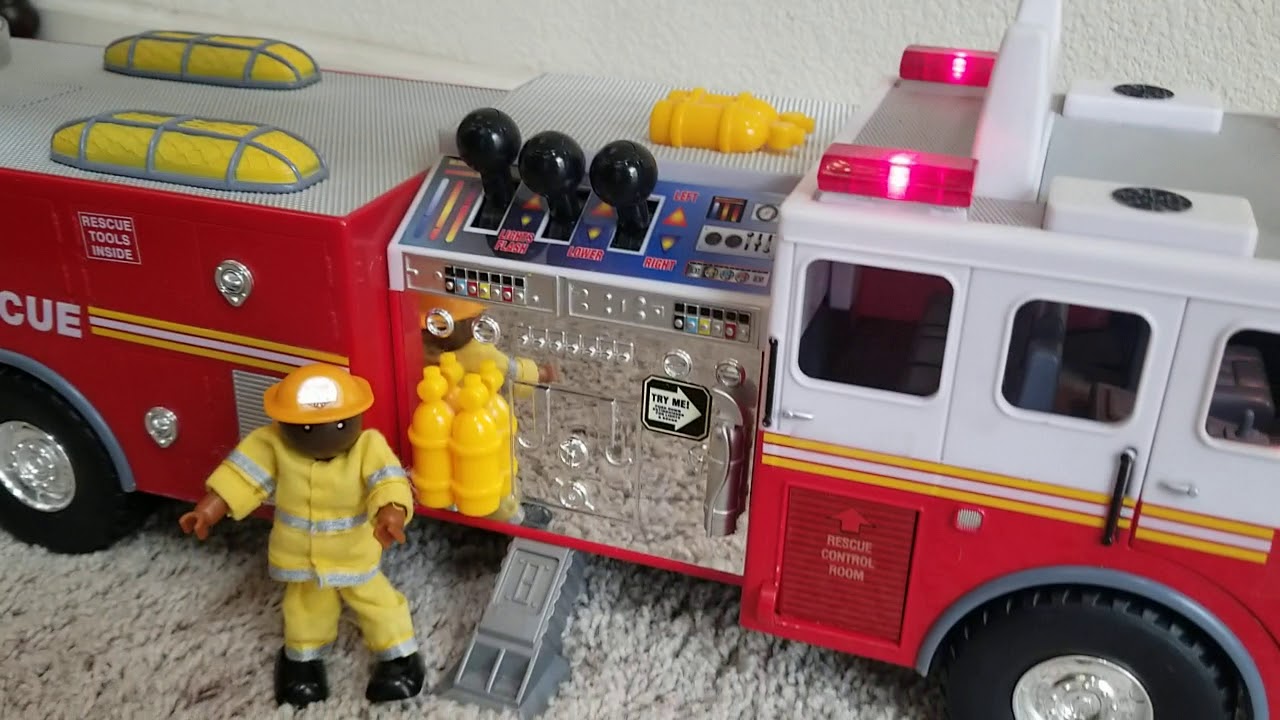 Tonka Fire Rescue Ladder Truck 36 03473 HUGE Motorized Flashing Lights ...