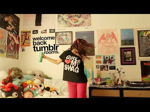 I turned my room into my dream TUMBLR bedroom! 💿 (extreme nostalgia room transformation)