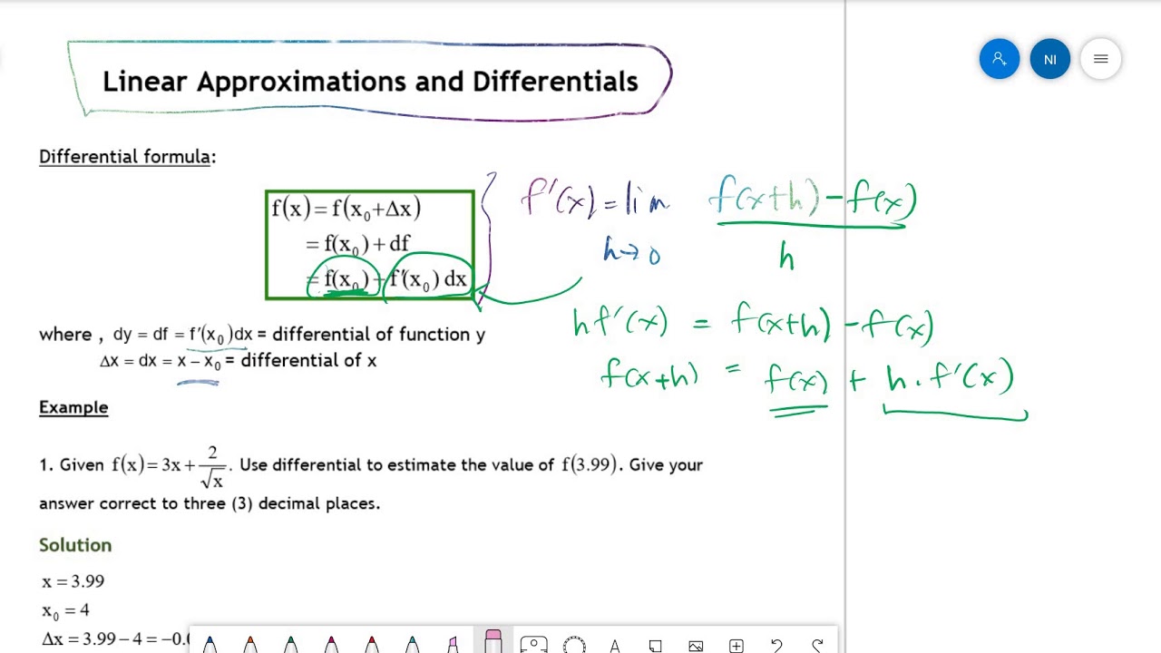 Linear Approximation - Youtube