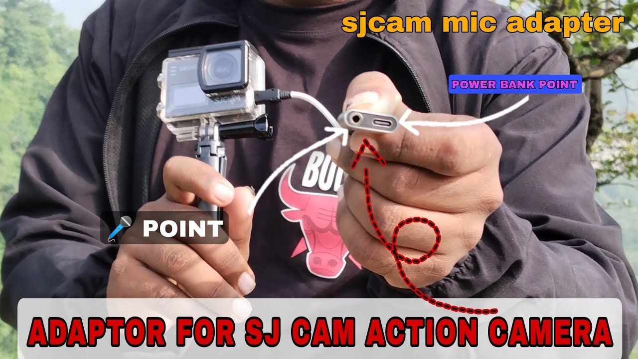 sj cam action camera me mic kaise lagaye 3.5 mm mic adaptor | #sjcam # ...