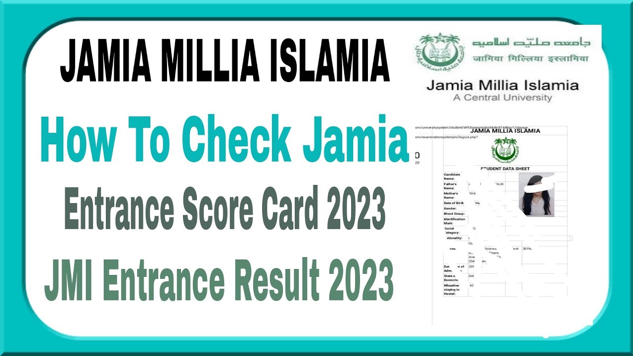 How to check jamia entrance exam result score card 2023 ||Jamia ...