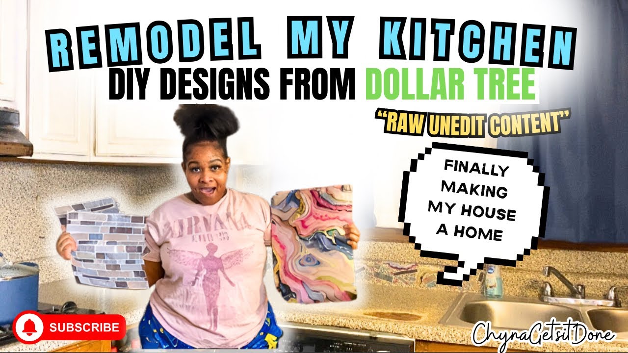 Remodel My Dirty Kitchen With Wallpaper From Dollar Tree - YouTube