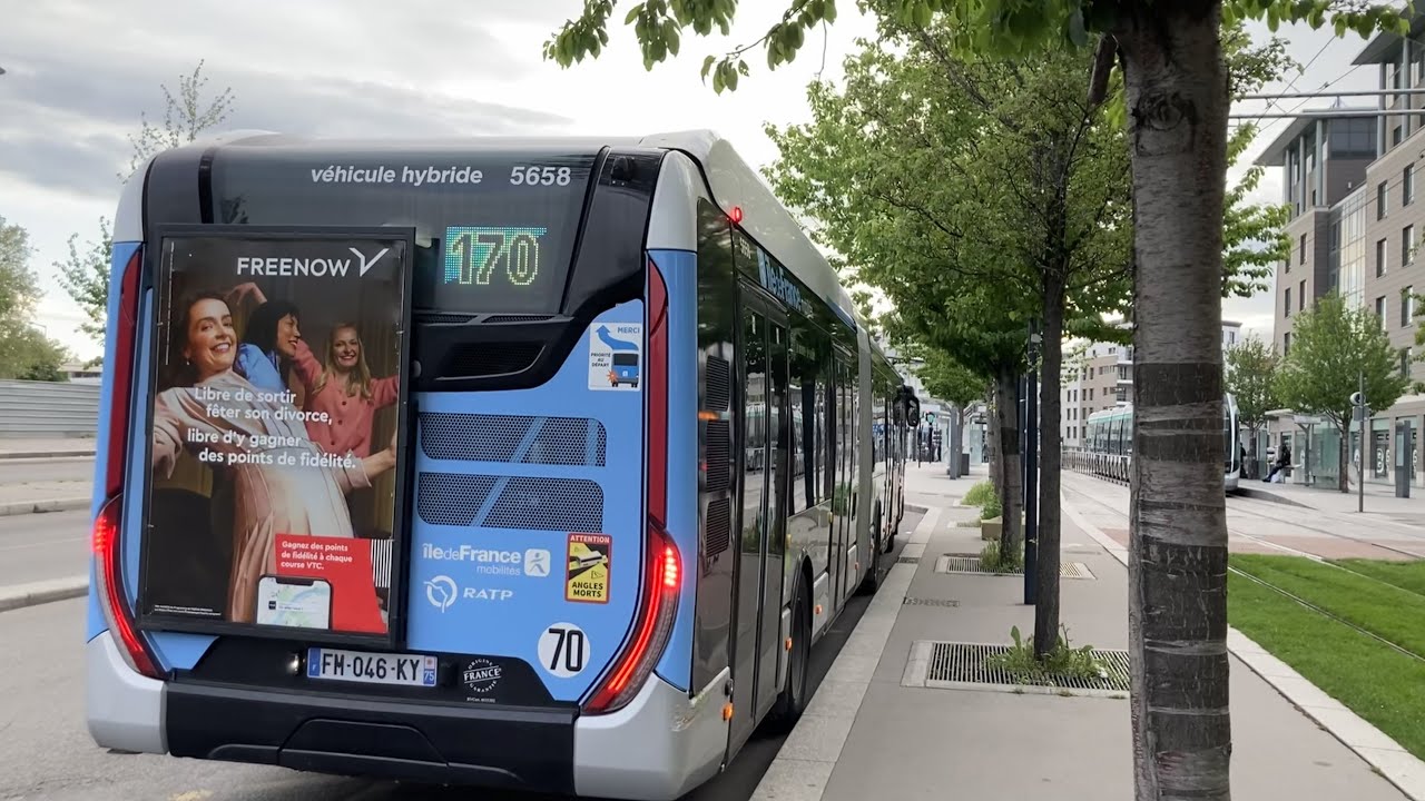 Ligne 170 — URBANWAY 18 IDFM HYBRIDE RATP BUS | 5658 - YouTube