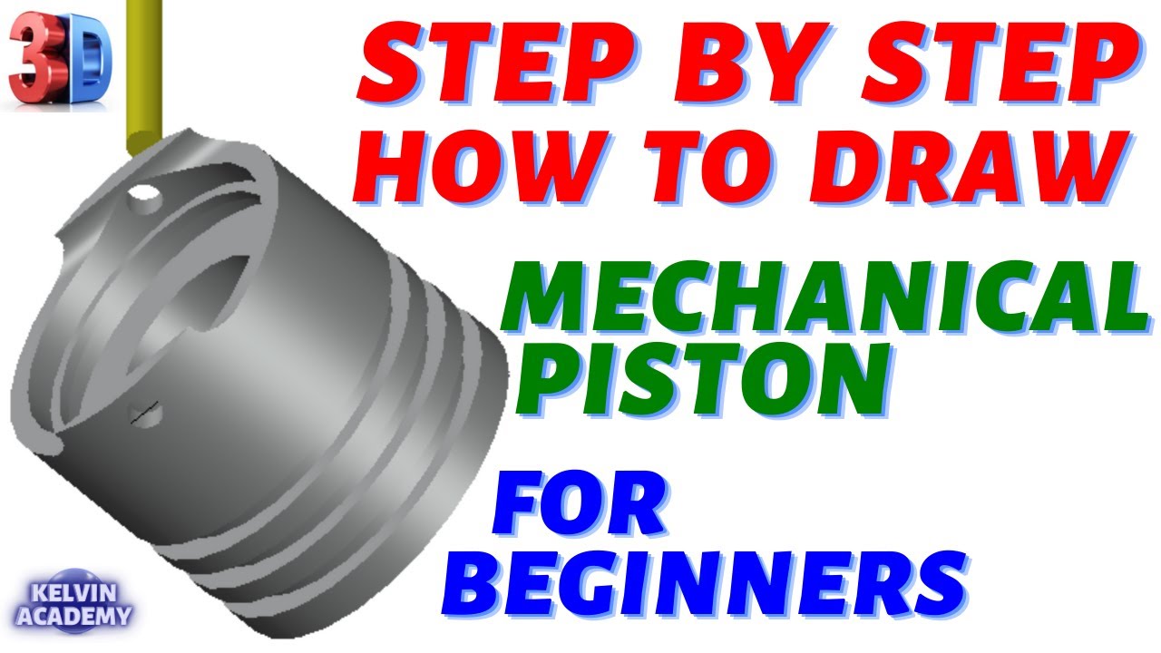 How to Draw a Simple 3D Mechanical Piston in AutoCAD - YouTube