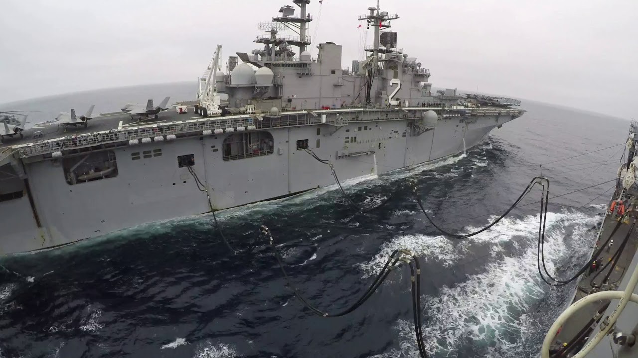 USS Essex UNREP with USNS Henry J Kaiser - YouTube