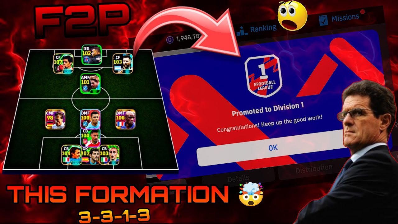 RANK UP EASILY TO DIV 1 🏆 WITH THIS BROKEN F2P FORMATION | eFootball ...