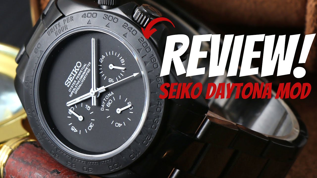 Seiko Daytona MOD Review - The Ultimate Stealth Watch! - YouTube
