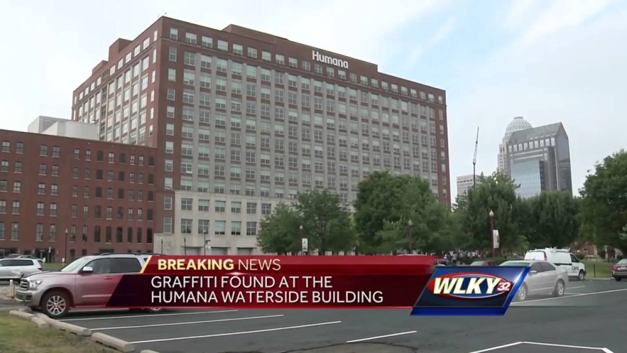 Graffiti found at the Humana Waterside building - YouTube