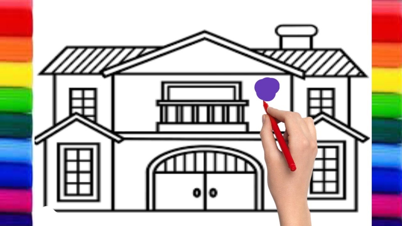 miniature house drawing and painting for kids& toddlers|preschool ...