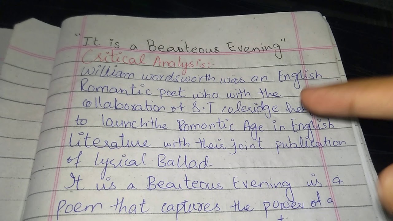 It is a Beauteous Evening Calm and Free by William Wordworth - YouTube