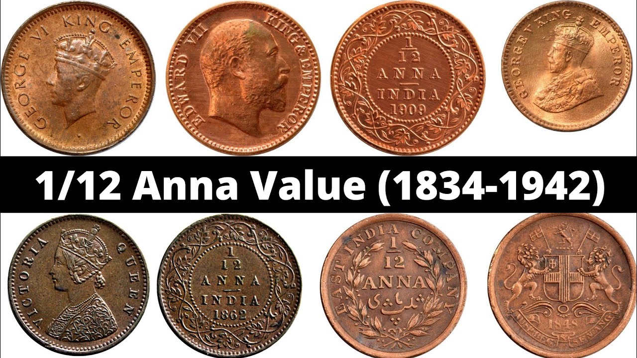 1/12 Anna Coin Value ₹ 20,000 | East Indian Company Coin | Queen ...