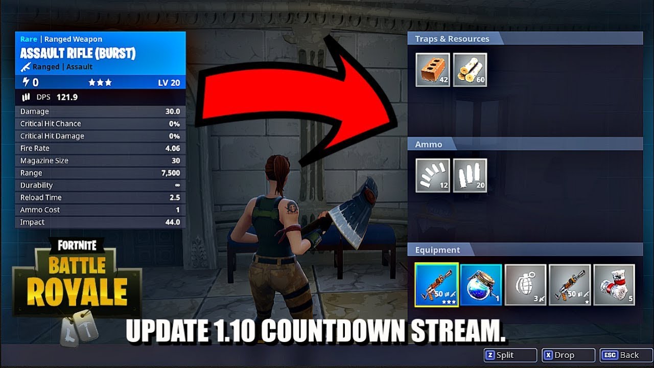 Fortnite Battle Royale 1.10 Update Countdown & GAMEPLAY LIVE! (Fortnite ...