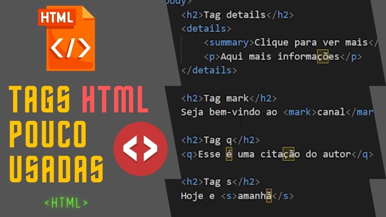 TAGS HTML POUCO UTILIZADAS - YouTube
