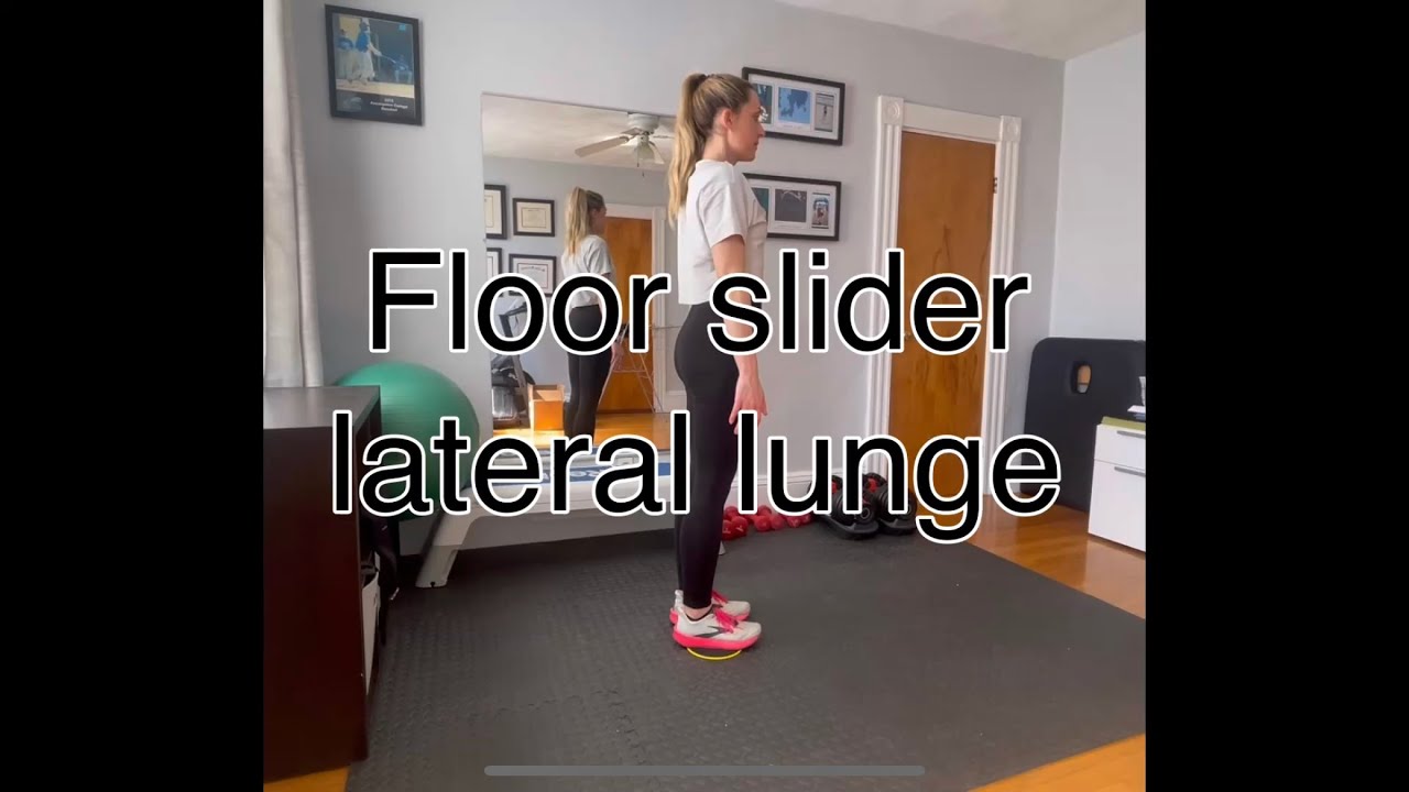 Floor slider lateral lunge - YouTube