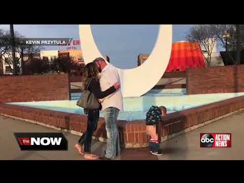 child takes a pee during mom's proposal