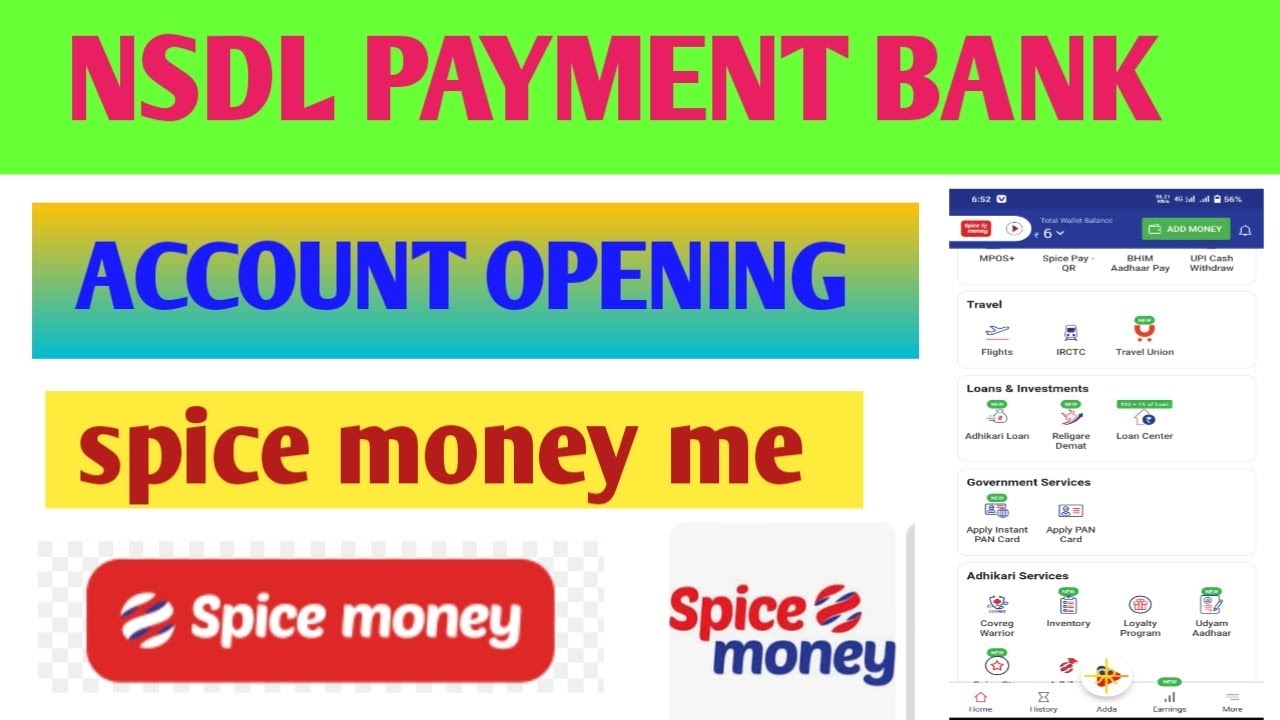 Spice Money me NSDL PAYMENT BANK ACCOUNT OPENING || NSDL PAYMENT BANK ...