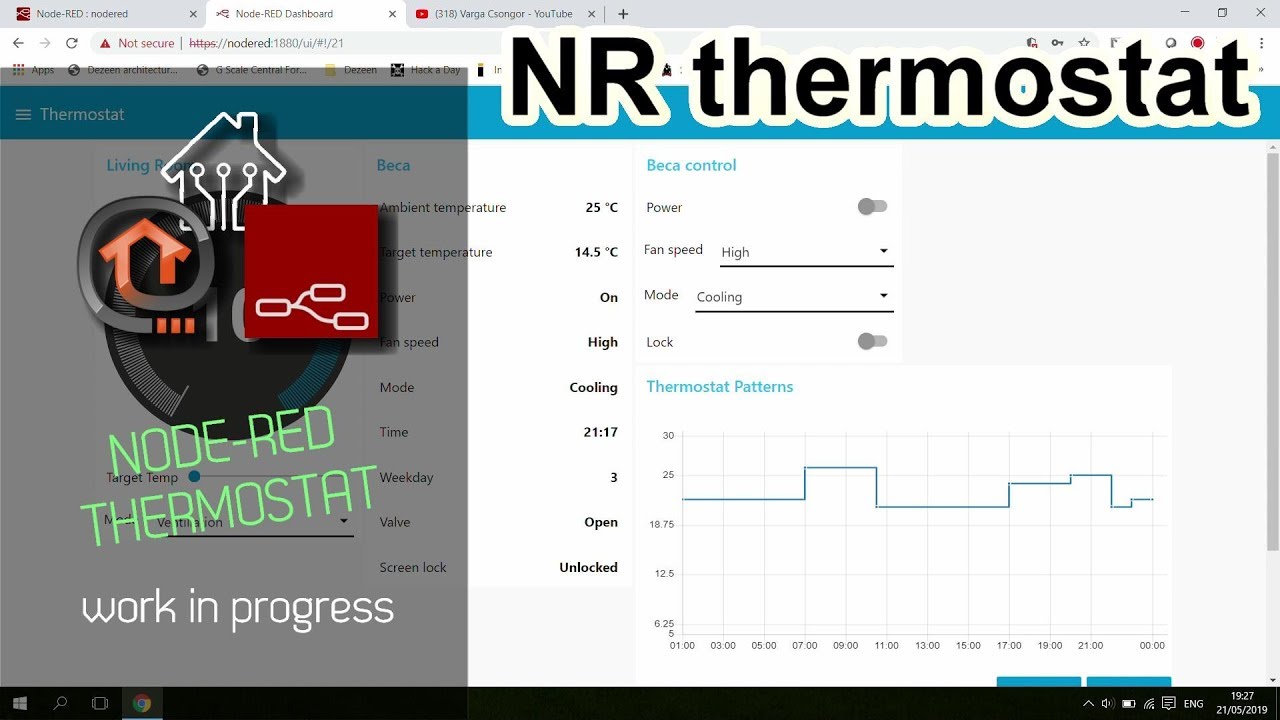 Node Red thermostat in progress - YouTube
