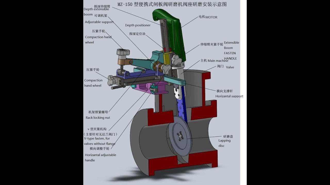 MZ150 portable lapping machine 60-180 mm - YouTube