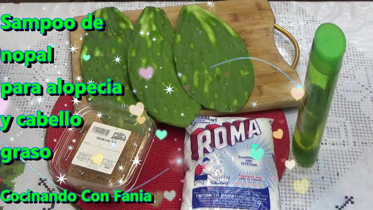 Shampoo casero de nopal y jabon Roma anti cabello grasoso - YouTube
