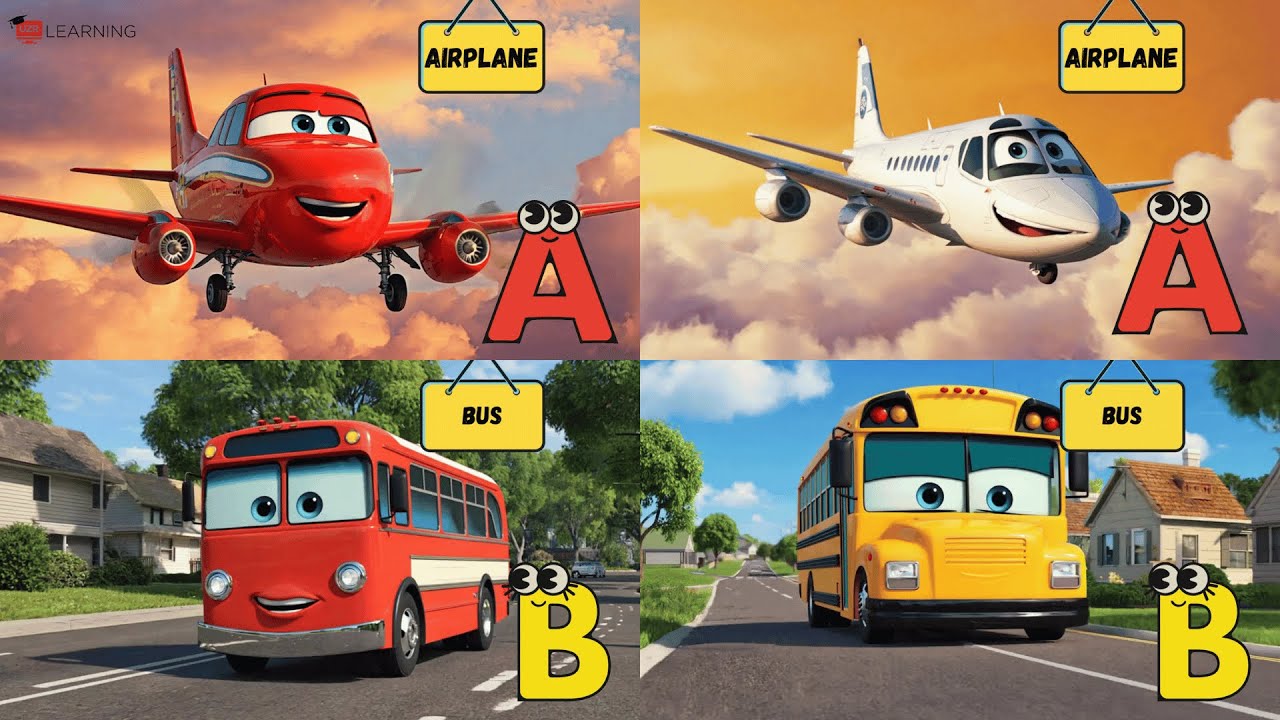 ABC Vehicle and Color Song for Kids | Learn Vehicles A to Z with Fun ...