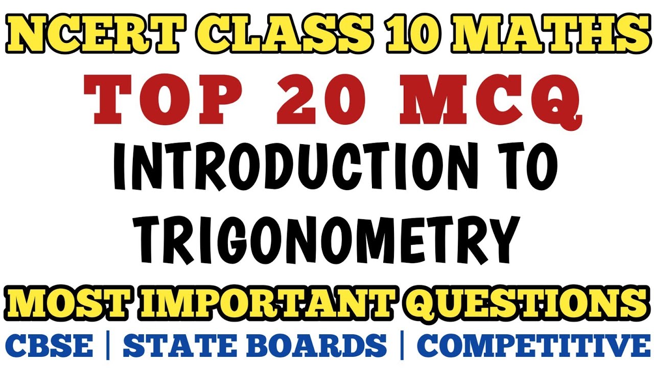 Best mcq || Introduction to Trigonometry || Class 10 maths // Class 10 ...