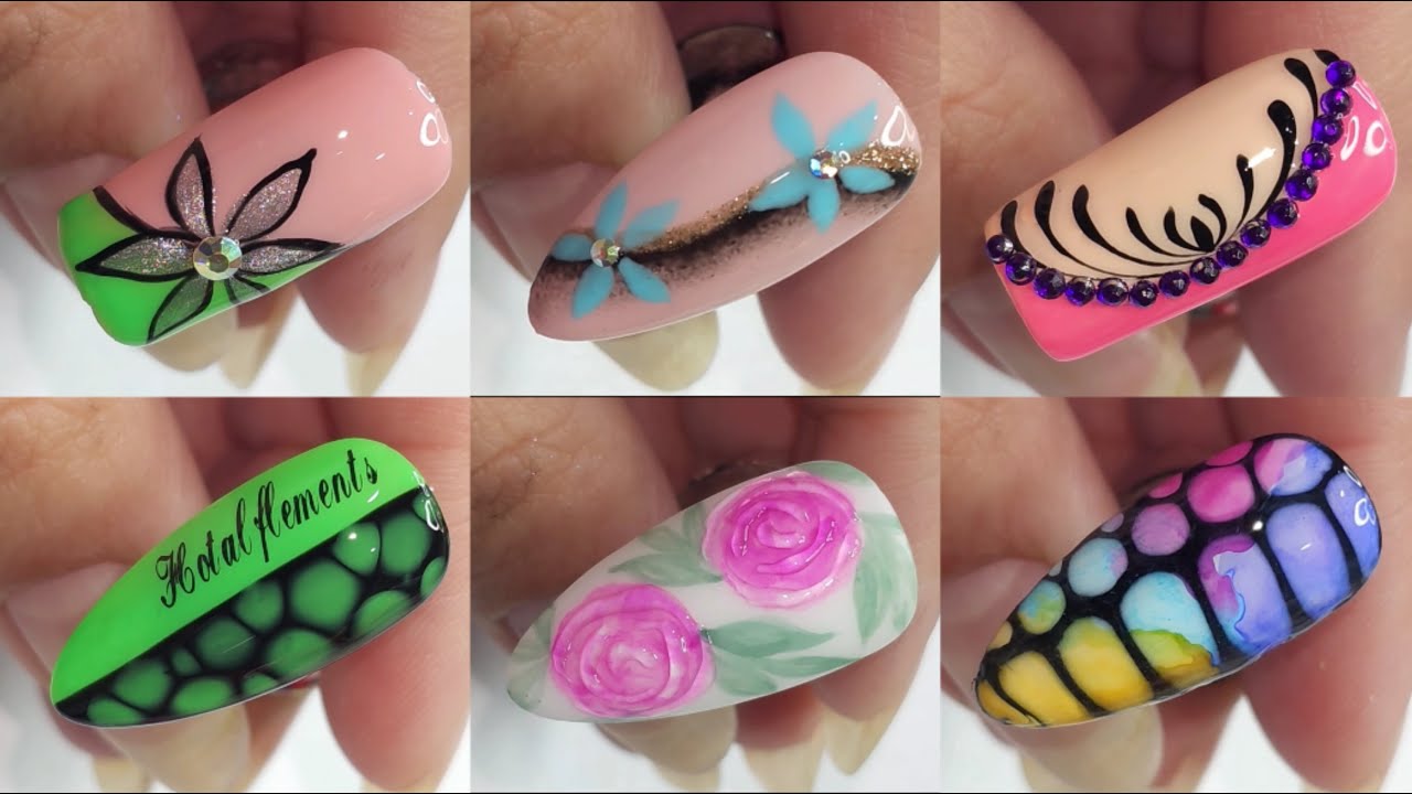 #160 cute gel designs for short nails| easy nailart with dotting tool ...
