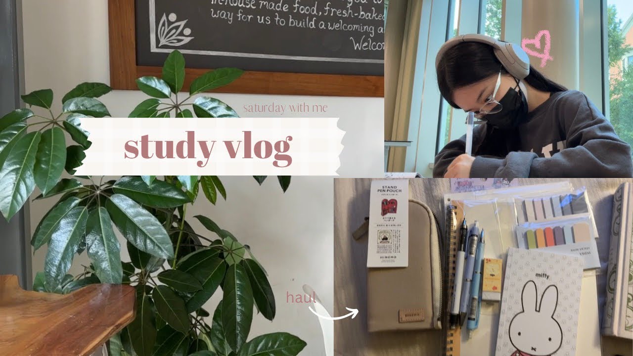 study w/ me vlog! (cafe, boba, shopping, etc!) - YouTube